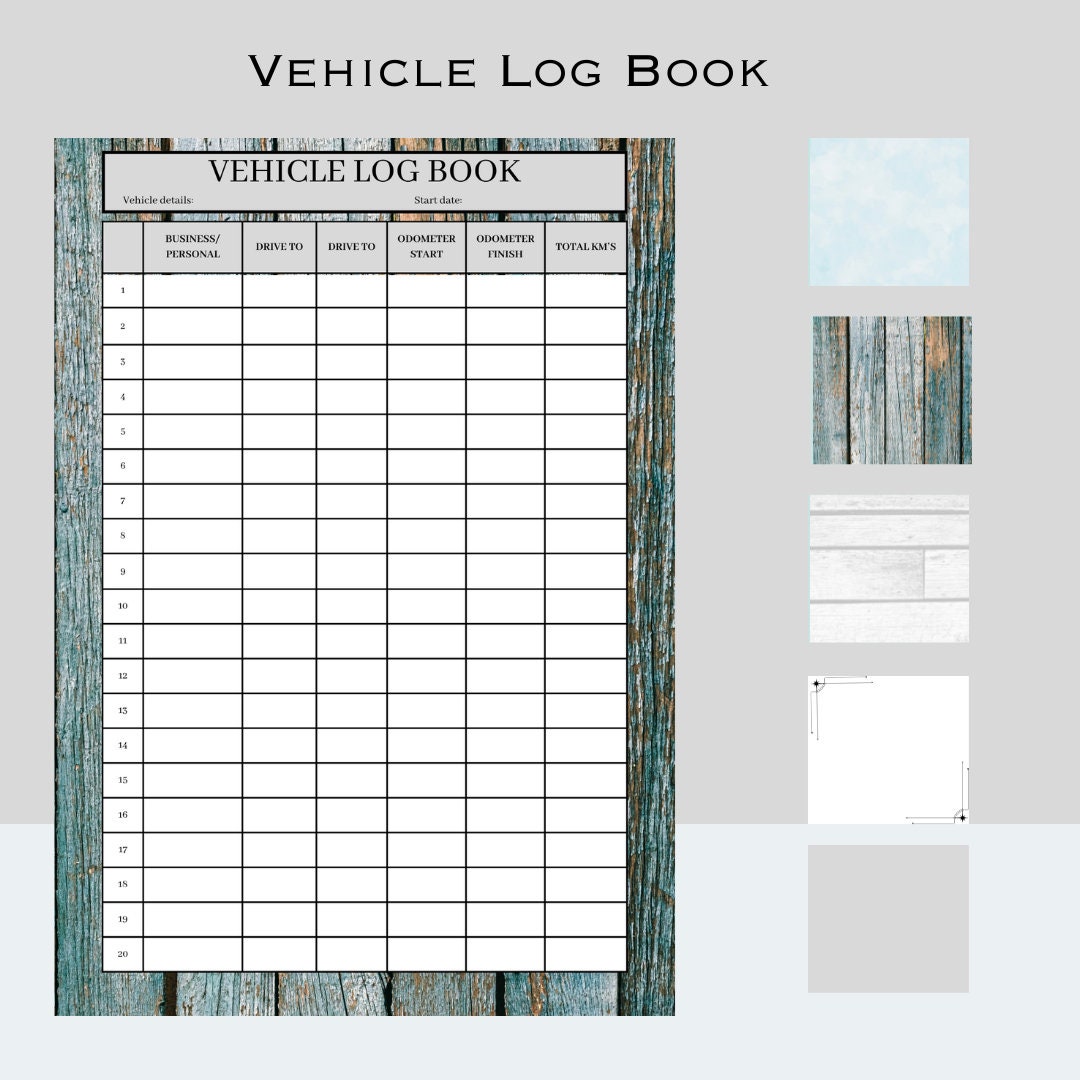 Vehicle Log Book A4 PDF Templates - Etsy Australia