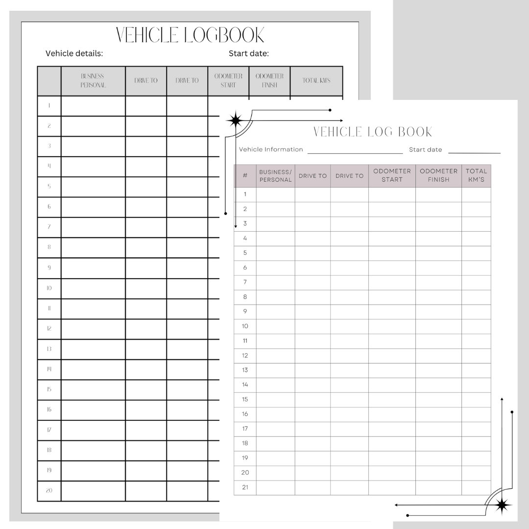 Vehicle Log Book A4 PDF Templates - Etsy Australia