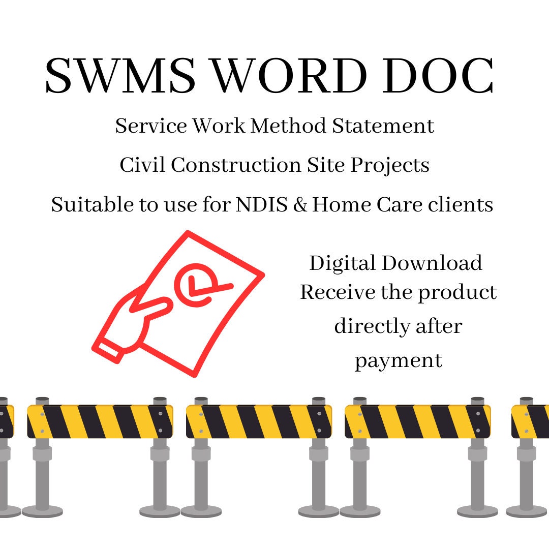 Service Work Method Statement SWMS Site Safety Induction - Etsy