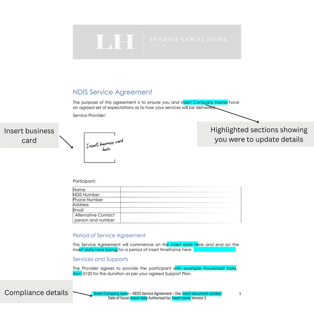 NDIS Service Agreement 2023-2024 - Etsy