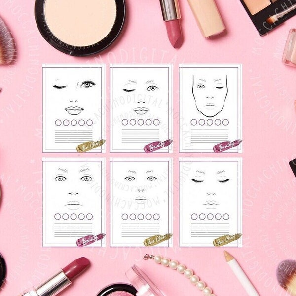 Face Makeup Chart Printable - Etsy