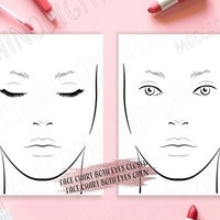 Makeup Face Chart, Face Chart Practice Sheets, Printable Make up ...