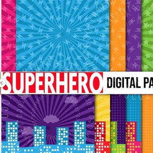 Most Famous Superheros Digital Papers -super Hero Design for Fabric16 ...