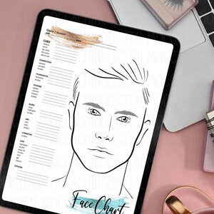 Male & Female Face Chart: Makeup Artist Template (digital Download) - Etsy