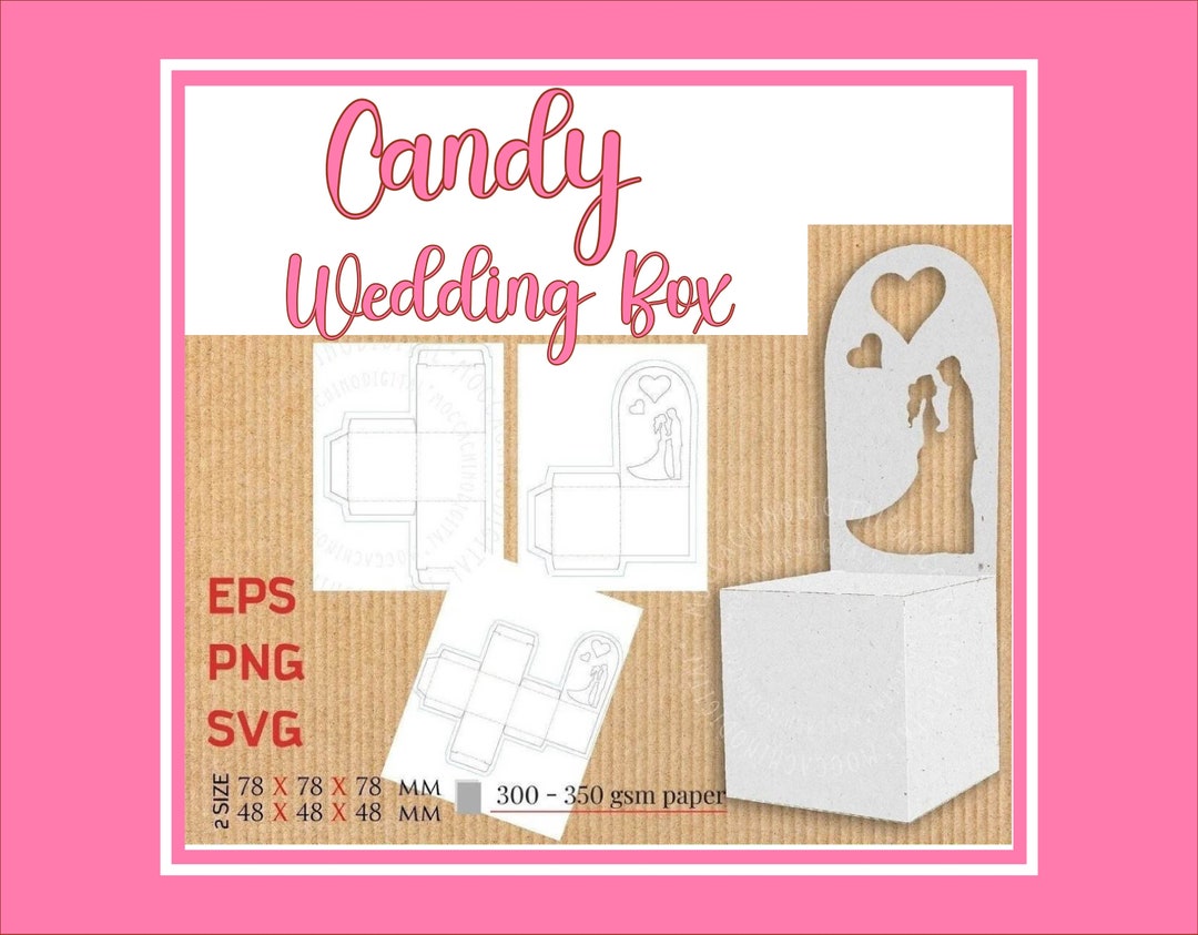 Wedding Favor Box SVG | Bride and Groom Candy Gift Template (digital ...