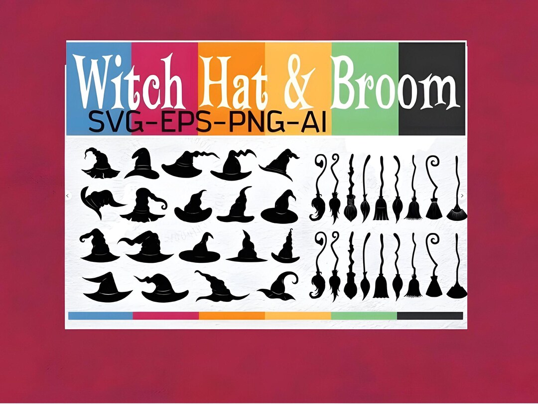 Witch Hat & Broom SVG Bundle: Halloween Cut Files (digital Download) - Etsy