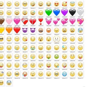 101 Separated Ios Emoji, Printable Emoji Faces,birthday Party Supplies ...