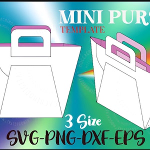 Mini Purse Box Template SVG Bundle: A4, A3, 50x70 Cm (digital Download ...