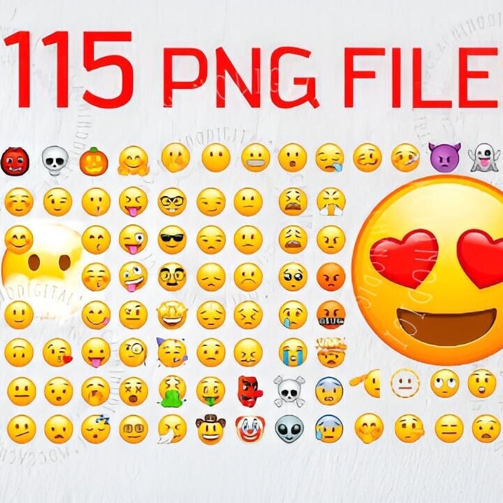 115 Ios Emoji PNG Clipart: Face Emotion Graphics (digital Download) - Etsy