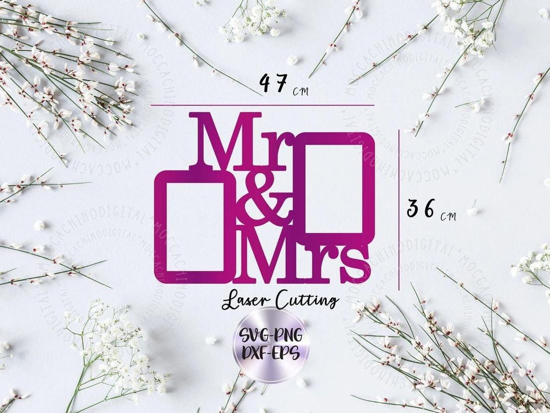Wooden Mr and Mrs PHOTO FRAME Svg,photo Frame Laser Cut Svg, Photo ...