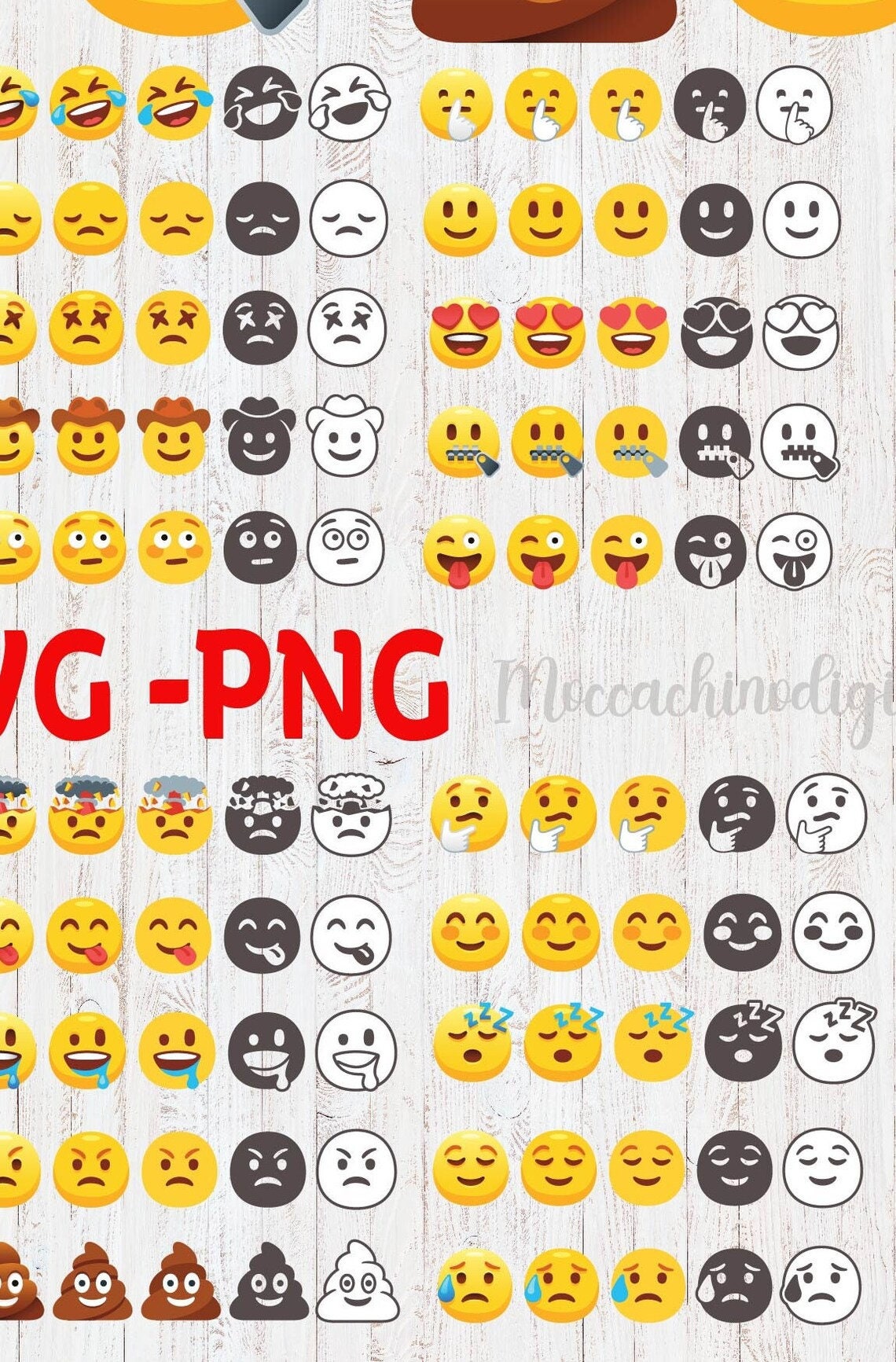 Emoji SVG + PNG Bundle, Icons, Social Media, Druck und Aufkleber // SVG ...