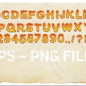 Fire Alphabet & Numbers SVG PNG: Burning Font (digital Download) - Etsy
