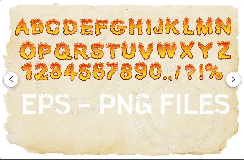 Fire Alphabet & Numbers SVG PNG: Burning Font (digital Download) - Etsy