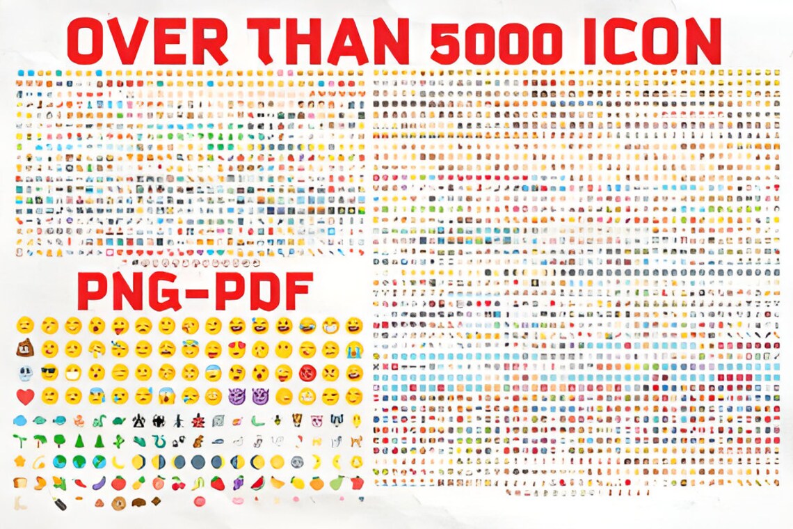 Mega Emoji Clipart Bundle: 5000+ Emoji Smiley Stickers (digital ...