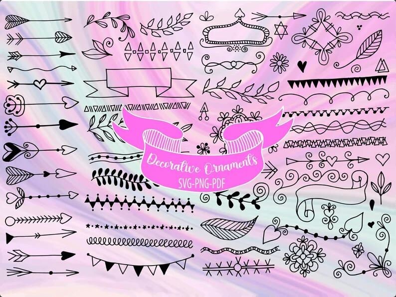 4000+ Doodle SVG Bundle | Floral Borders, Frames , Decorative Clipart ...