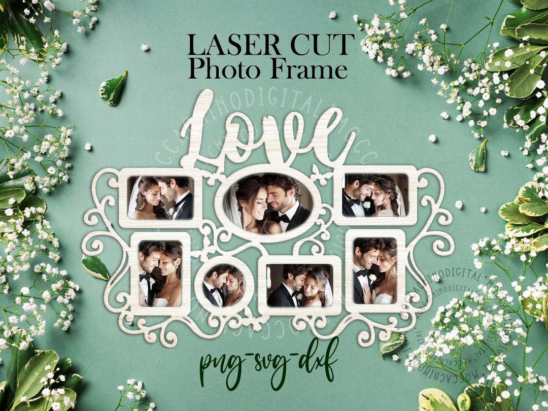 LOVE, Laser Cut Love Frame SVG File | Romantic Heart Frame Design | DIY ...