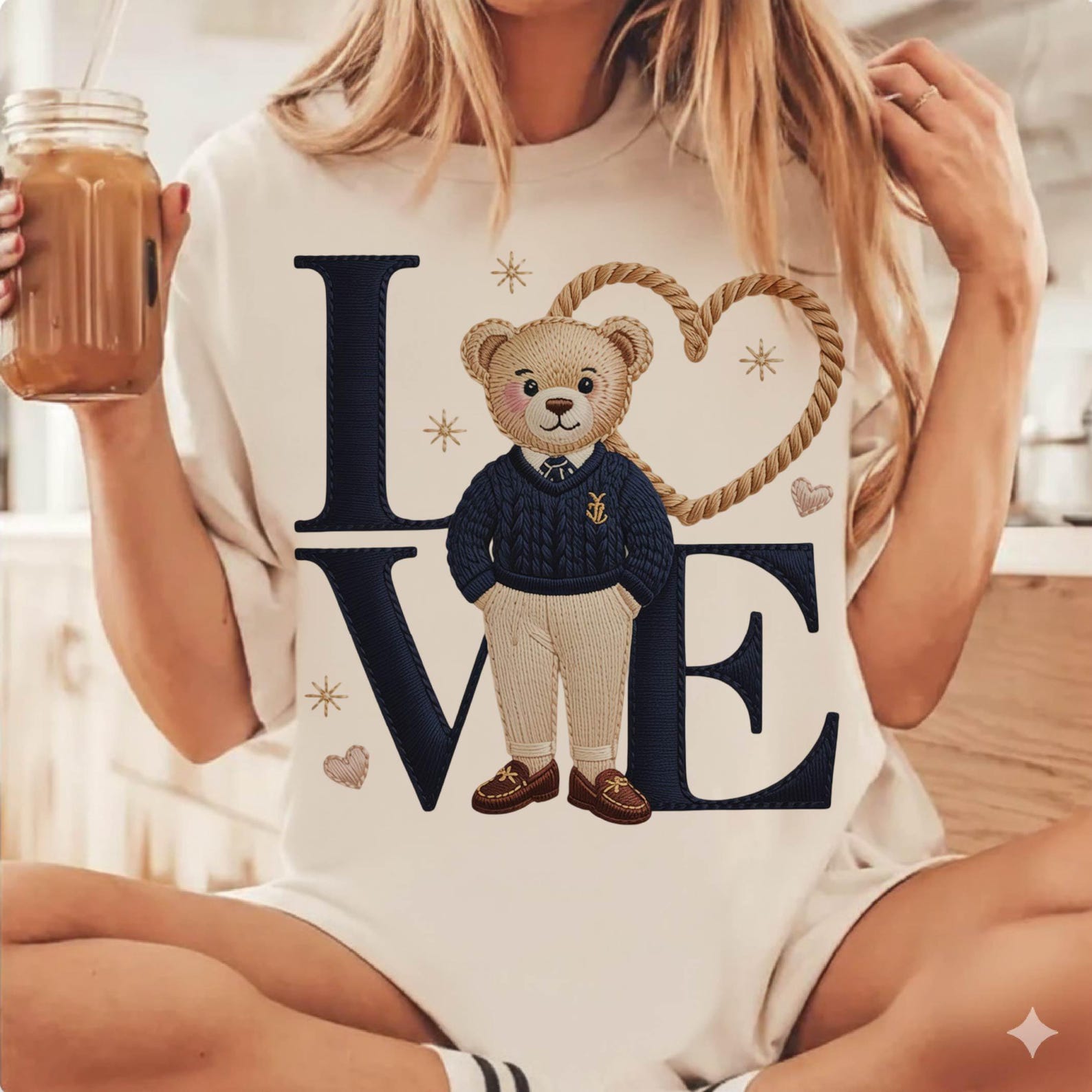 Polo Bear Valentine PNG Bundle • Embroidered Style Clipart - Etsy
