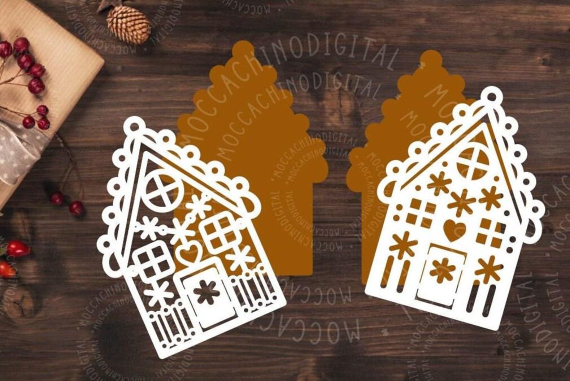 CNC Gingerbread House Svg,christmas House Svg, Gingerbread House LASER ...