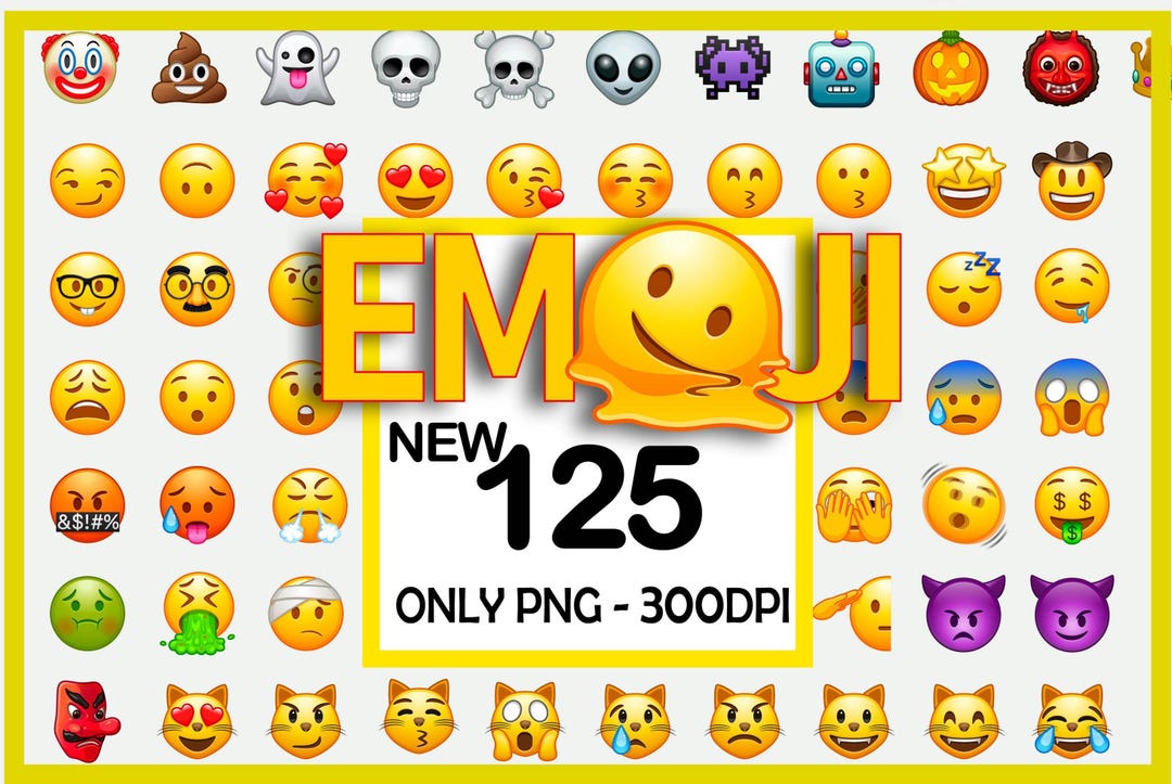 125 Digital Emoji Stickers PNG - Ios Bundle for Cricut & Canva - Etsy