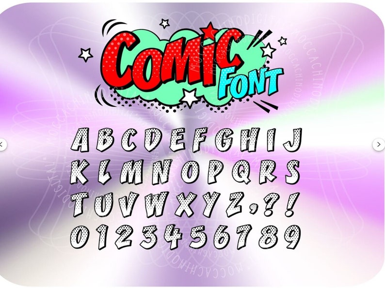 Comic Font SVG, Superhero Clipart Comic Alphabet, Digital Paper Bundle ...