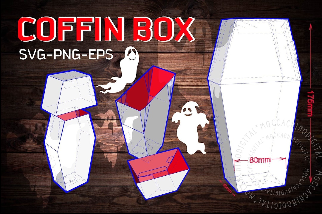 COFFIN Box Gift Box, Box Template SVG, Crucifix Svg Box Template PNG ...