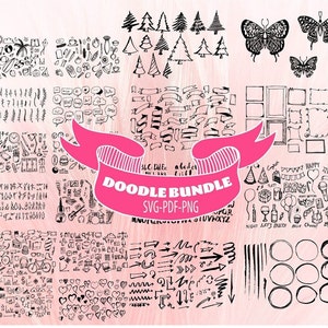 Mega Doodle SVG Bundle: Icon Clipart for Cricut, Silhouette (PDF, PNG ...