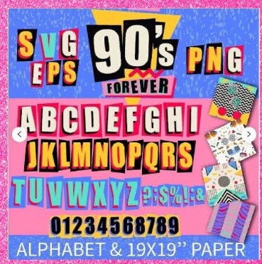 90s and 80s Alphabet and Numbers,90s Letters Vintage,nineties Nostalgia ...