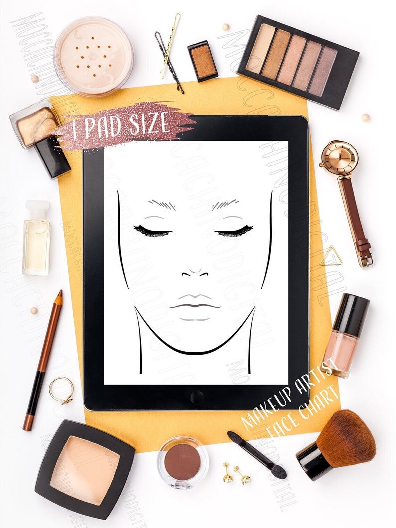 Face Chart for Makeup Practice, Open and Closed Eyes, Beginner Makeup ...