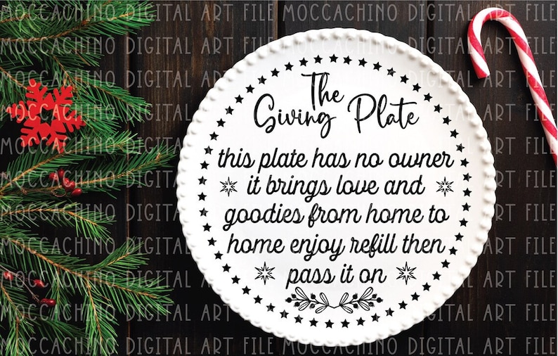 Christmas Giving Plate SVG Bundle: Sharing Plate Designs (digital ...