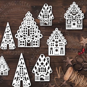CNC Gingerbread House Svg,christmas House Svg, Gingerbread House LASER ...