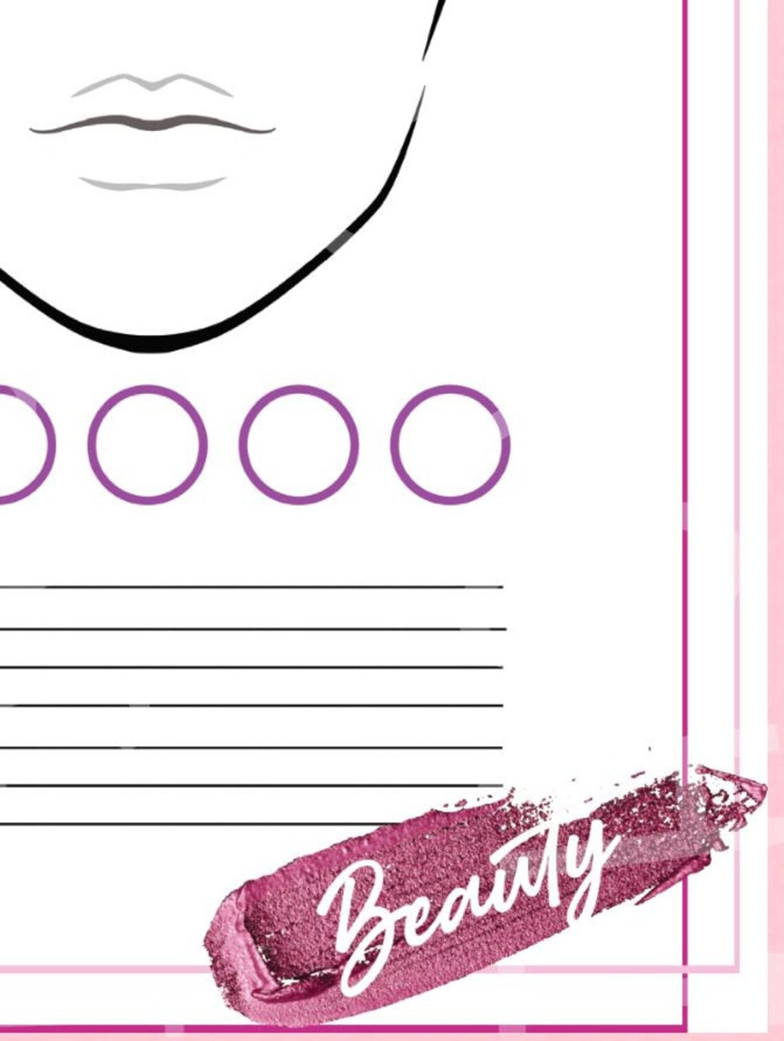 Makeup Face Chart Bundle, Female Face Chart, Face Chart for Makeup ...