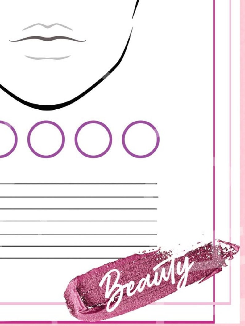 Makeup Face Chart Bundle, Female Face Chart, Face Chart for Makeup ...