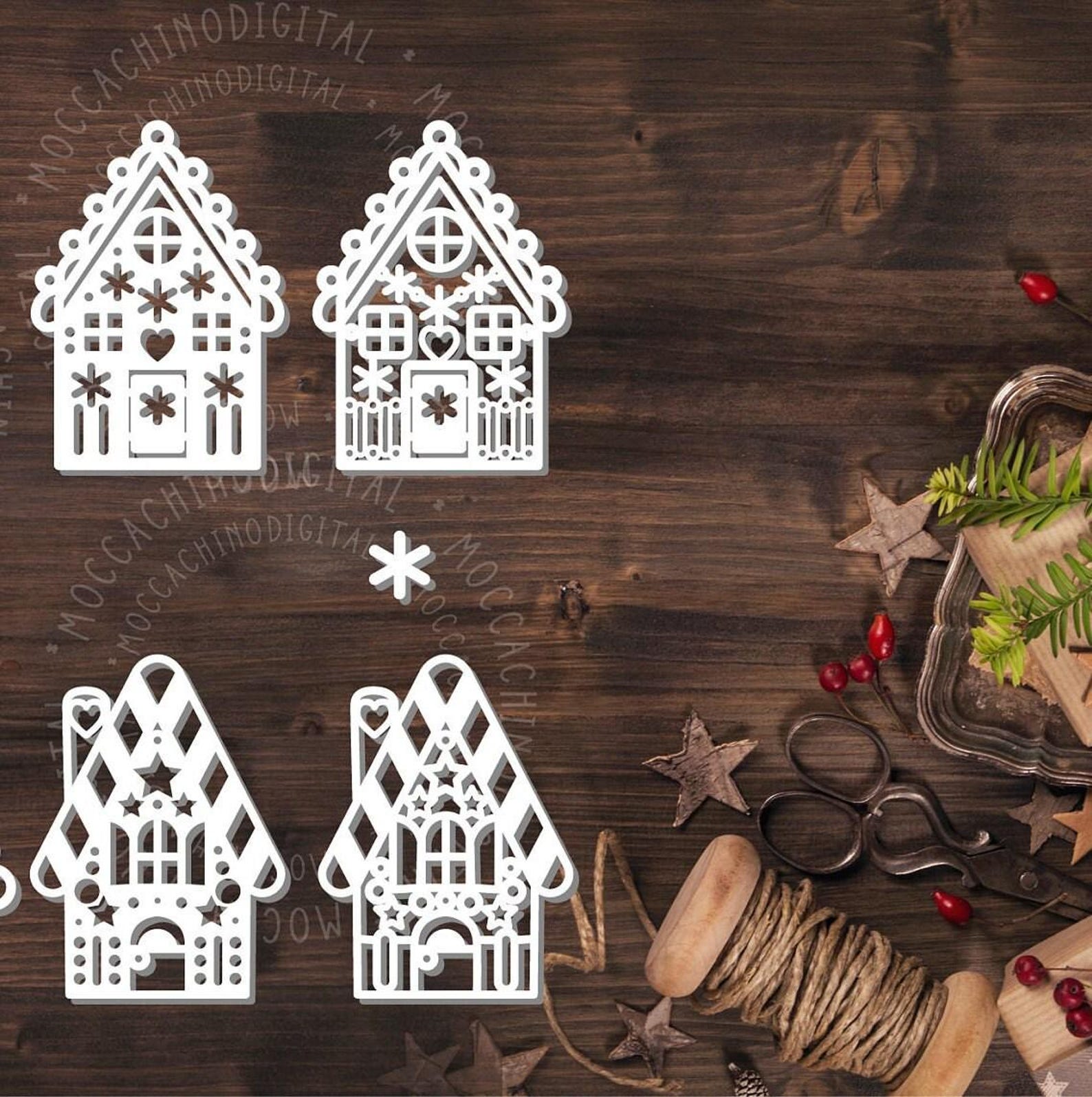 Gingerbread House SVG Bundle: Christmas Laser Cut Files (digital ...