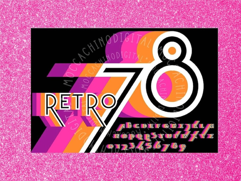 70s Font Svg, Retro Alphabet SVG, Retro Numbers,retro Party Letters Svg ...