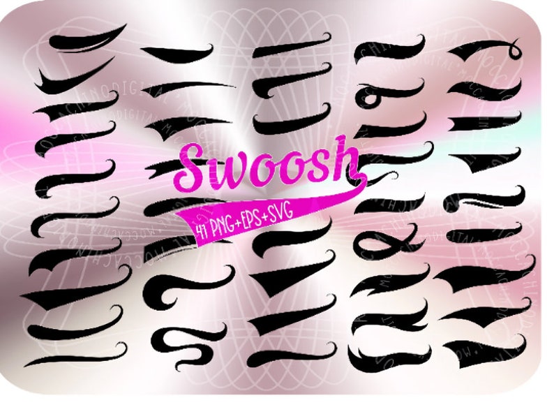 Swoosh Text Tails SVG Bundle: 41 Swirl Designs (digital Files) - Etsy