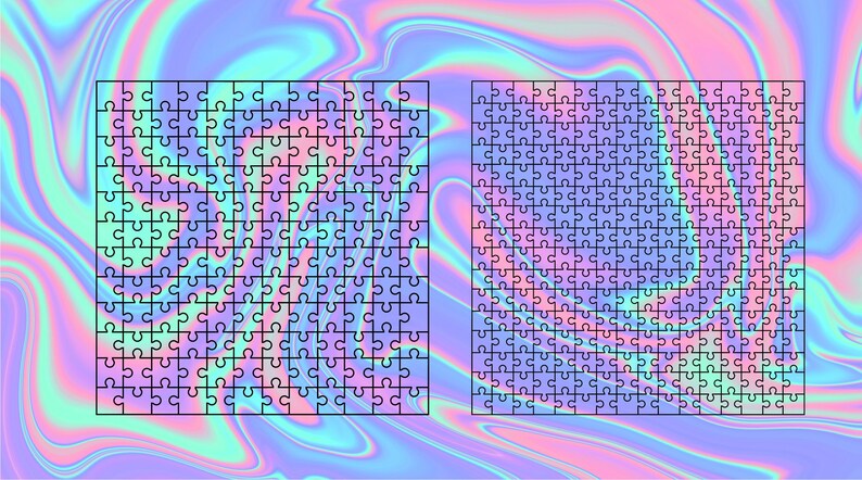 Jigsaw Puzzle Template SVG: Laser Cut Vector Clipart (digital Download ...