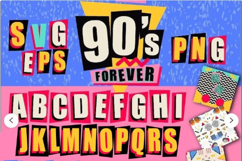 90s and 80s Alphabet and Numbers,90s Letters Vintage,nineties Nostalgia ...