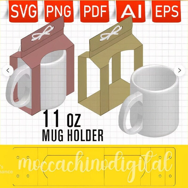 Mug Box Template - Etsy