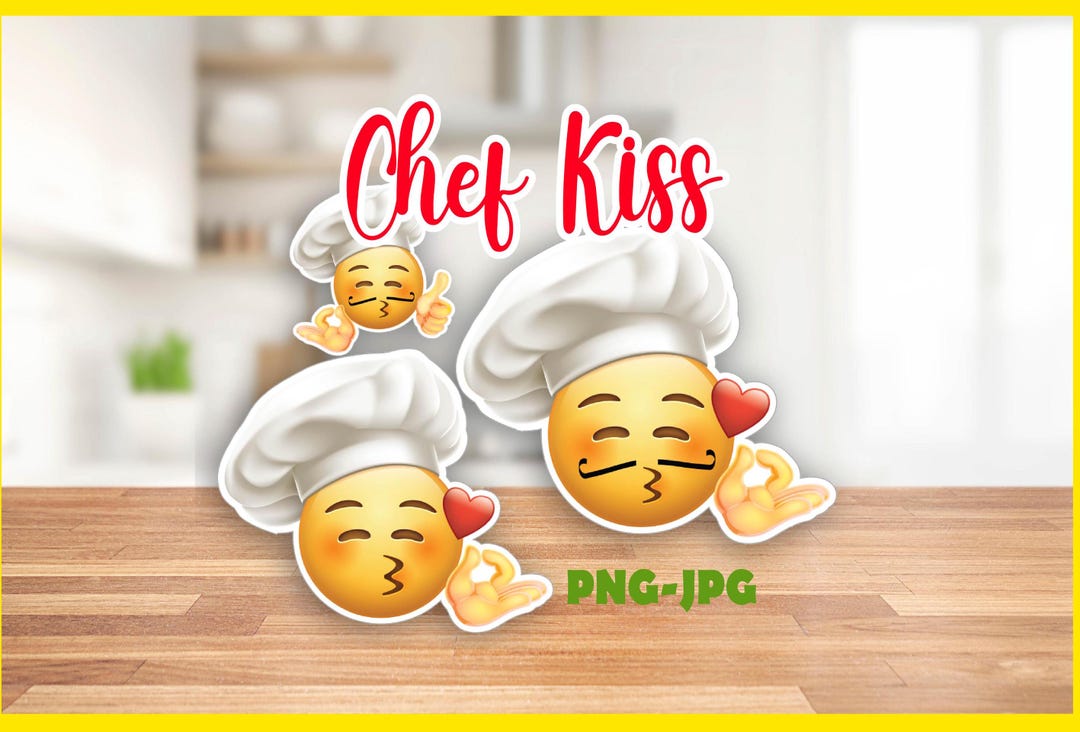 Chef's Kiss Emoji Art Print - Handcrafted for Foodies and Kitchen ...
