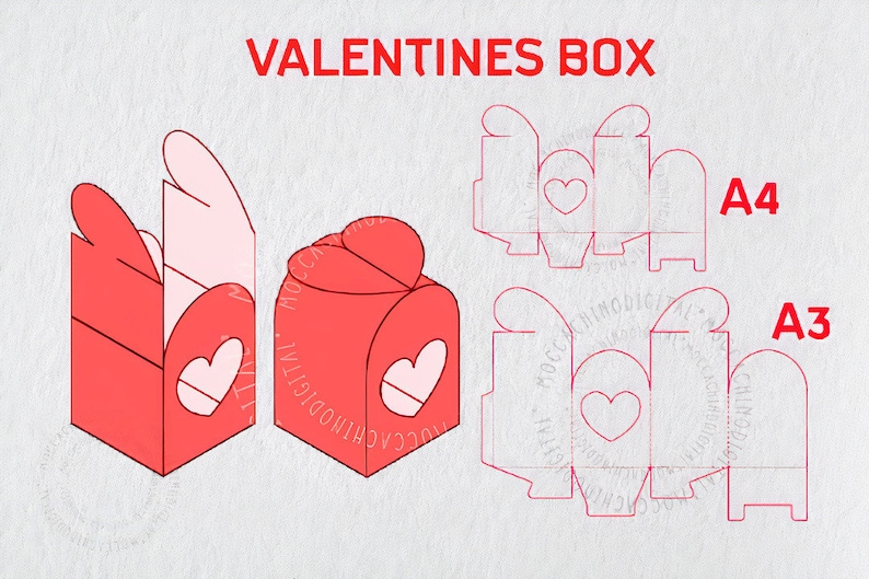 Heart Favor Box SVG: 2-size Candy Box Cut Files (digital Download) - Etsy