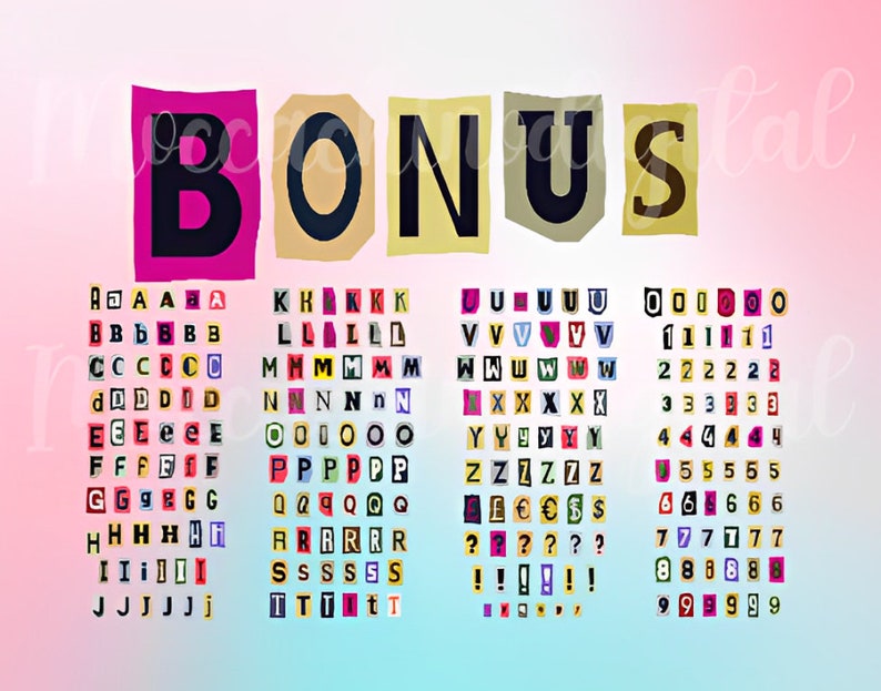 Burn Book Alphabet, Numbers, BONUS Font, 240+ PNG, SVG Files, Mean ...