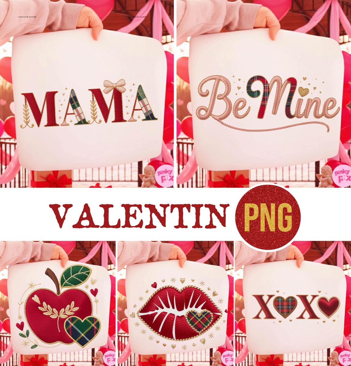 Polo Bear Valentine PNG Bundle • Embroidered Style Clipart - Etsy