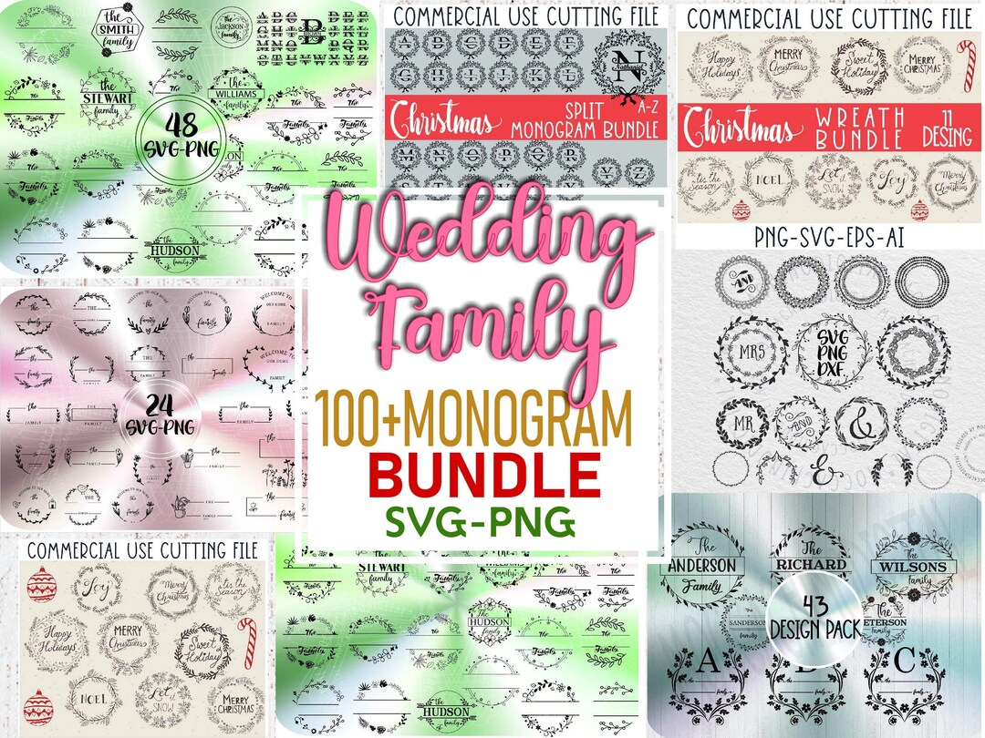 Family Name SVG Bundle, Custom Family Monogram SVG | Mono Gram ...