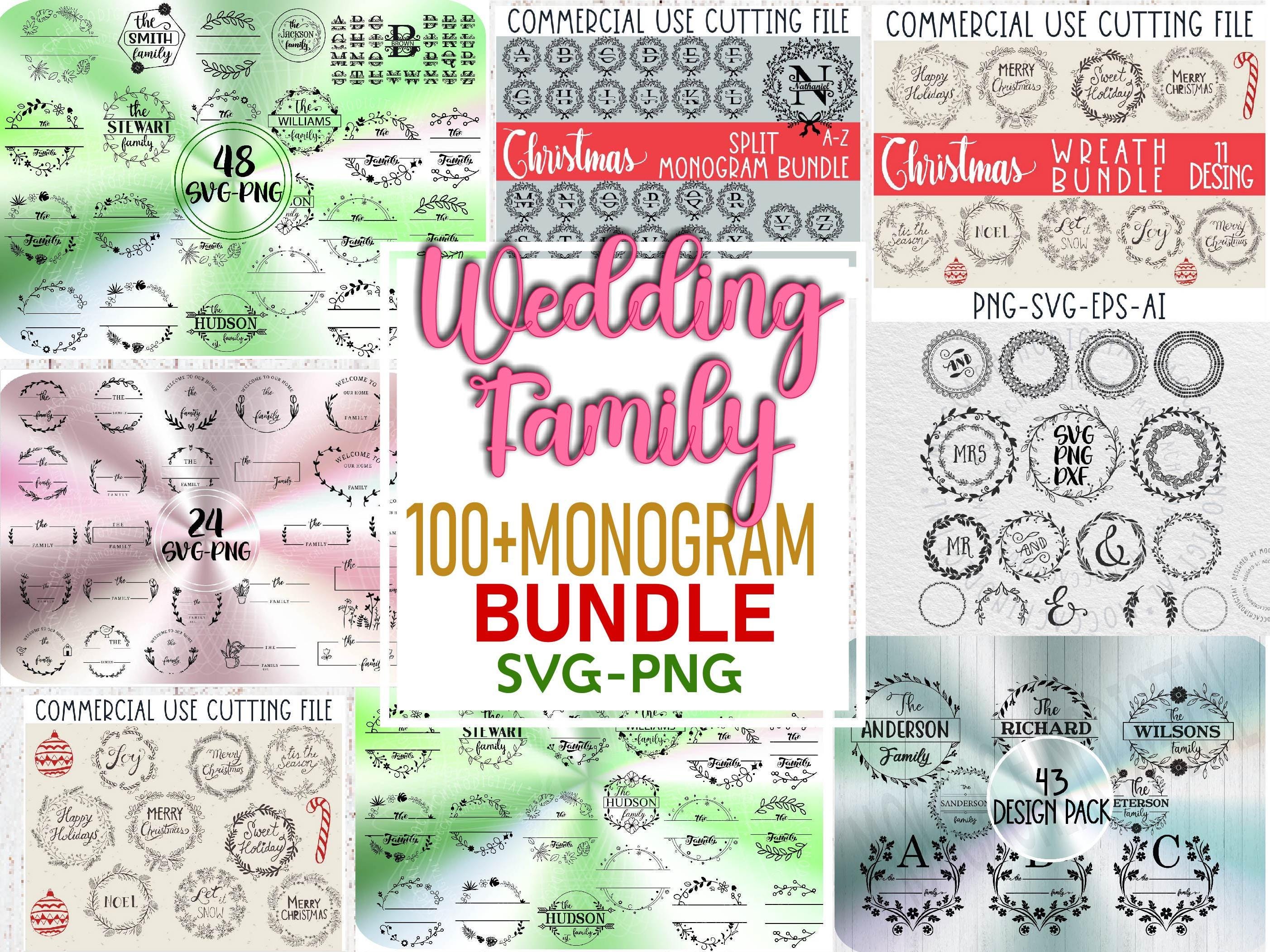 Family Name SVG Bundle, Custom Family Monogram SVG Mono Gram ...