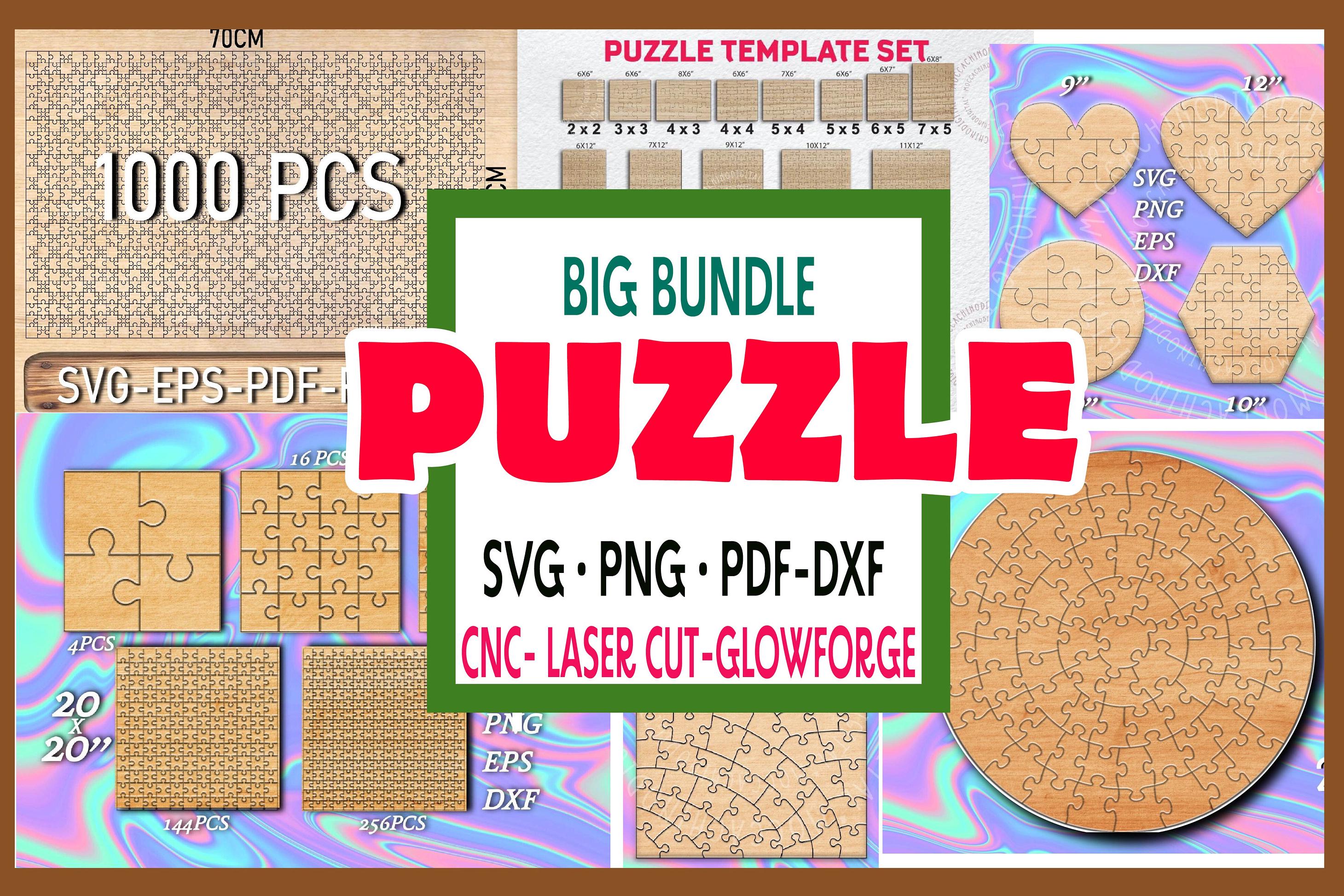 Jigsaw Puzzle Template SVG, Laser Cut Clipart Digital Puzzle Vector ...