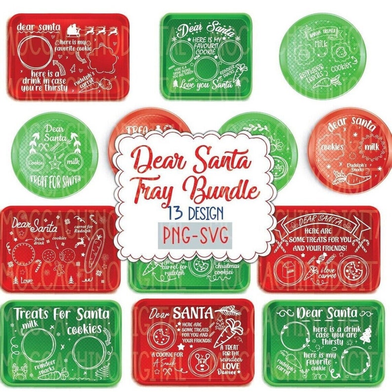Dear Santa TRAY SVG Bundle, Christmas Svg, Santa Tray Svg,santa Cookie ...