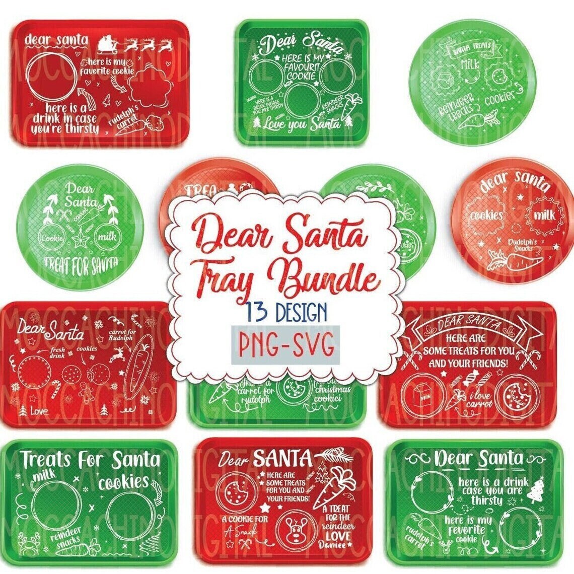 Dear Santa TRAY SVG Bundle, Christmas Svg, Santa Tray Svg,santa Cookie ...