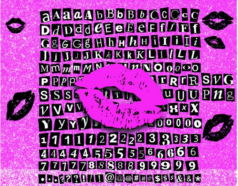 Burn Book Letter, Numbers, Mean Girls Party Decoration, Clipart and ...