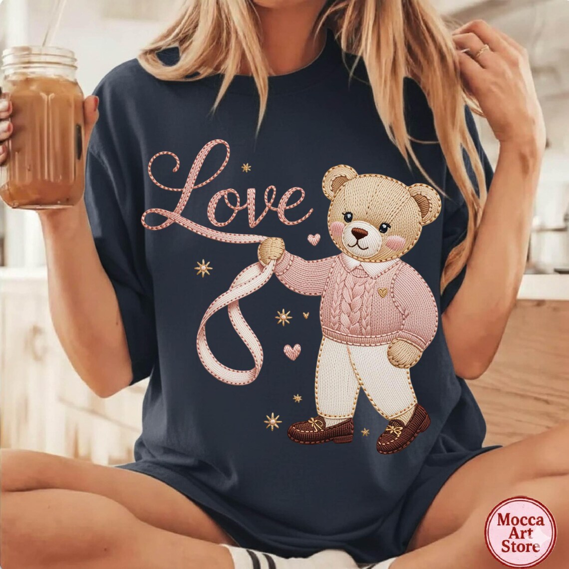 Polo Bear Valentine PNG Bundle • Embroidered Style Clipart - Etsy