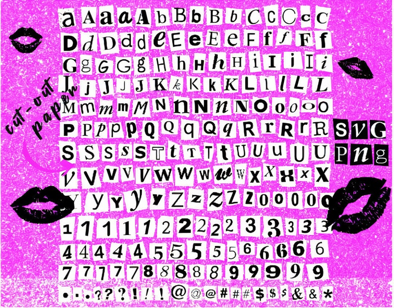 Burn Book Letter, Numbers, Mean Girls Party Decoration, Clipart and ...